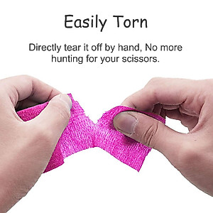 VideoPUP Tattoo Grip Cover Wrap,40PCS Disposable Cohesive Tattoo Grip Cover Elastic Bandage for Tattoo Machine Tattoo Grip Accessories(Phosphor Pink)