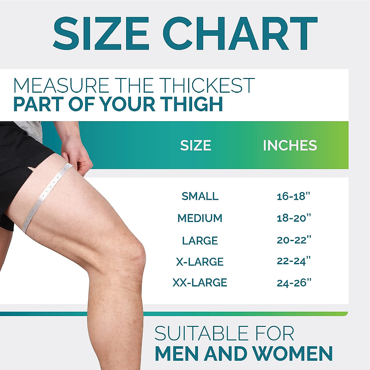 Thigh Compression Sleeve for Men & Women | Thigh Brace for Sciatica Pain Relief, Leg Injury, Hamstring & Hip Support | Ideal for Running & Workout (Large, Black)