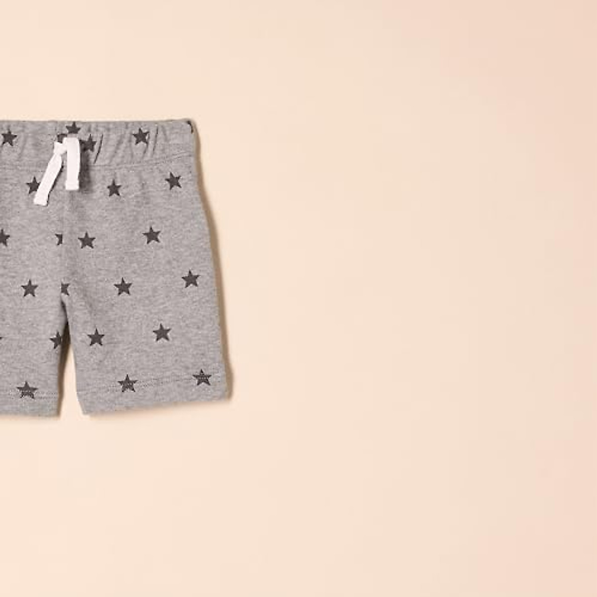 Amazon Essentials Unisex Babies' Cotton Pull-On Shorts, Pack of 3, Black/Grey Heather Stars/White Stripe, 24 Months