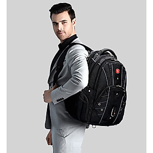 StarCloud Travel Laptop Backpack Men - Heavy Duty, USB 2.0 Charger Port - Durable Commute and College Backpacks Featuring Anti-Theft Lock and Dedicated Laptop & Tablet Protection, Fits 17" Notebook