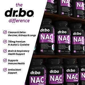 NAC Supplement N-Acetyl Cysteine Pills - 750mg N Acetyl Cysteine Pure Vitamin Capsule - Daily Liver Support Formula for Lung Cleanse Health, Kidney Detox, Brain & Respiratory Supplements - 90 Capsules