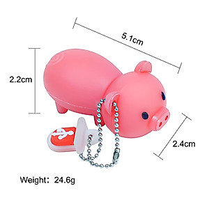 64GB USB Flash Drive Cute Pink Piggy Model Memory Stick, BorlterClamp Lovely Thumb Drive Pen Drive Gifts for Friends and Children