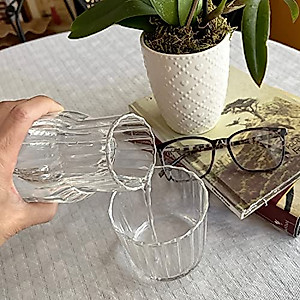 Lily's Home Vintage Style Bedside Night Water Carafe with Tumbler Glass, Use in Bedroom Bathroom, or Kitchen, Use Cup as Lid, 16 Ounces