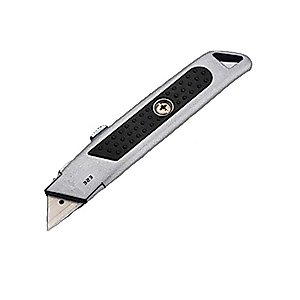 Edward Tools Utility Knife with Retractable Razor Blade - Heavy Duty with Sharp Easy Cut Blade - Safety Retractable Design and Rubber Grip - Cuts Cardboard, Carpet, Paper, Construction Materials