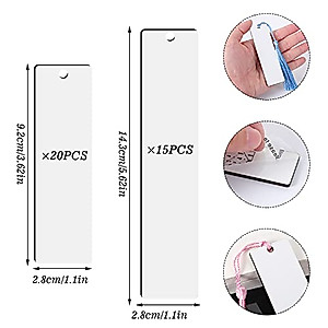 35 Pieces Sublimation Blank Bookmark, Heat Transfer Sublimation Bookmarks with Hole and 35 Pcs Colorful Tassels Graduation Gifts for DIY Bookmarks Crafts, Double Sided Sublimate