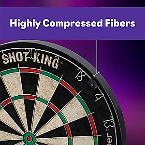 Viper by GLD Products Shot King Regulation Bristle Steel Tip Dartboard Set with Bullseye Metal Radial Spider Wire Compressed Sisal Board with Rotating Number Ring Includes 6 Darts Black