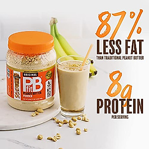 PBfit All-Natural Peanut Butter Powder, Peanut Butter Powder from Real Roasted Pressed Peanuts, 8g of Protein 8% DV (15 oz.)