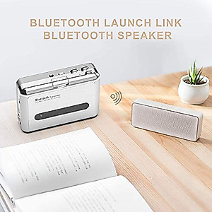 DIGITNOW! Bluetooth Walkman Cassette Player Bluetooth Transfer Personal Cassette, 3.5mm Headphone Jack and Earphones Included