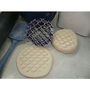 MINI SIZE MERMAID SCALES DESIGN CONCHA COOKIE CUTTER MEXICAN SWEET BREAD STAMP MADE IN USA PR4896