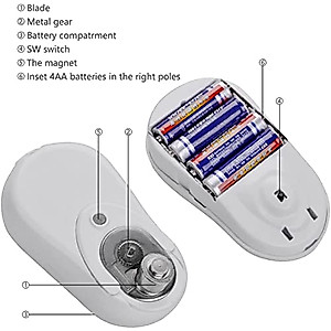 Kitchen Goods Electric Can Opener - One Touch Push of a Button, No Sharp Edge, Food Safe, Cordless Battery Operated, Portable Handheld and Easy to Operate for Adults & Seniors - White & Red