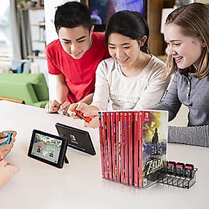 Switch Game Cases/Cards Holder for Table, Nargos Desk Cabinet Game Storage Organizer Stand (16 Cases, 16 Cards)