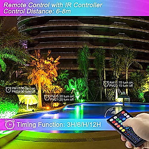 Smart Outdoor LED Flood Light,RGBW Landscape Light Stage Light Controled by APP/Alexa/Google Home,5000K 200W Equivalent IP66 Waterproof Timing Dimmable,Suit for Garden Party Halloween,2 Pack