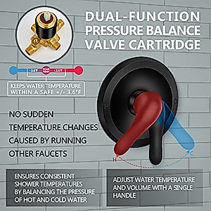 Meterra Black Tub Shower Faucet Set - High Pressure Bathroom Bathtub Faucet Set Complete with 2 in 1 Multifunctional Handheld Sprayer, Matte Black Rain Shower System with Valve, Bath Tub, Trim Kit