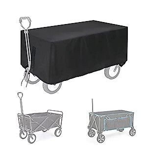 TheElves Collapsible wagon Cover(Only Cover ),Outdoor Folding Garden Wagon Cart Cover Heavy Duty,Waterproof Dustproof UV Resistant Only Cover- 38" L x 22" W x 20" H