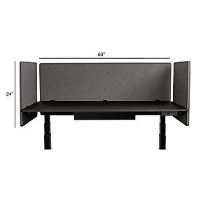 Stand Up Desk Store ReFocus Clamp-on Acoustic Desk Divider Privacy Panel That Reduces Noise and Visual Distractions (Ash Gray, 59" x 23.6, 23.6" x 23.6", & 23.6" x 23.6")