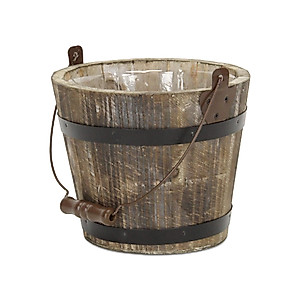 Cheung's FP-3767 Home Decorative Accent Wooden Bucket with Handle