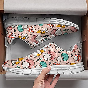 bymme Womens Girls Cute Cartoon Mushroom Shoes,3D Print Personalited Soft Tennis Walking Sneakers Gifts for Friends,Men Size 3.5,Women Size 5.5