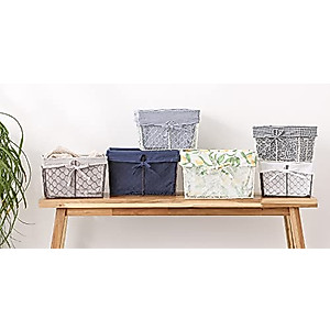 DII Farmhouse Chicken Wire Storage Baskets with Liner, Medium, Vintage French Blue, 11x7.88x7", 2 Piece