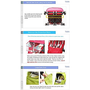 Manito Castle Alpha Twin Stroller Weather Shield (Navy)