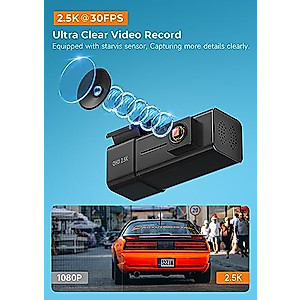 Dash Cam WiFi 2.5K 1440P Front Dash Camera for Cars, E-YEEGER Car Camera Mini Dashcams with App, Night Vision, 24H Parking Mode, G-Sensor, Loop Recording, 32G Card, Support 256G Max