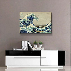 ArtWall Katsushika Hokusai 'The Great Wave Off Kanagawa' Gallery Wrapped Canvas Artwork, 36 by 48-Inch