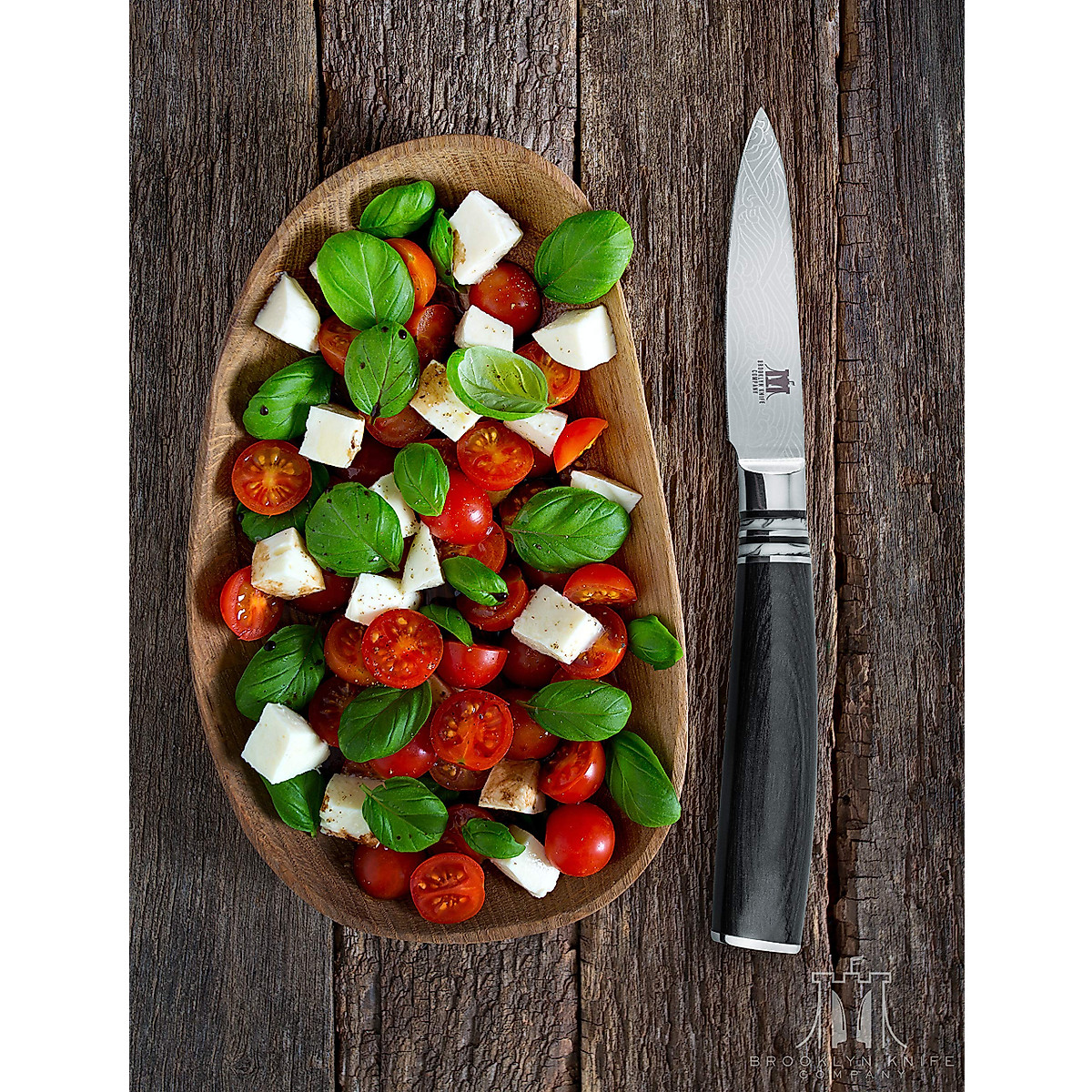 Brooklyn Knife Co. Paring Knife - Japanese Seigaiha Series - Etched High Carbon Steel 3.5-Inch