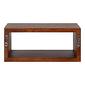Kate and Laurel Holt Modern Floating Wall Shelf, 18 x 8, Walnut Brown, Chic Rectangular Floating Wood Shelf for Wall
