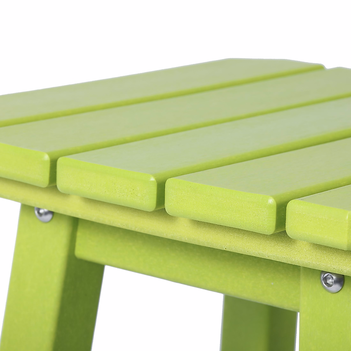 Costaelm 24" Height Outdoor Bar Stools, All-Weather Bar Stools, Adirondack Poly Patio Square Bar Stool for Patio, Deck, Kitchen Counter and Garden, Lime