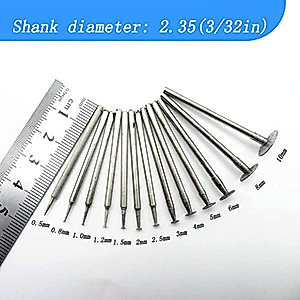 Luo ke 13 Pcs 2.35mm Shank T Shape Head Diamond Grinding Burr Drill Bits Sets for Dremel Rotary Tools