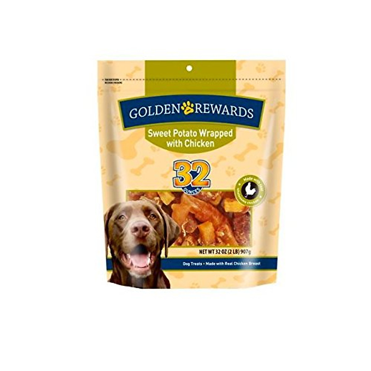 Golden Rewards Sweet Potato Wrapped with Chicken 32oz bag (1)
