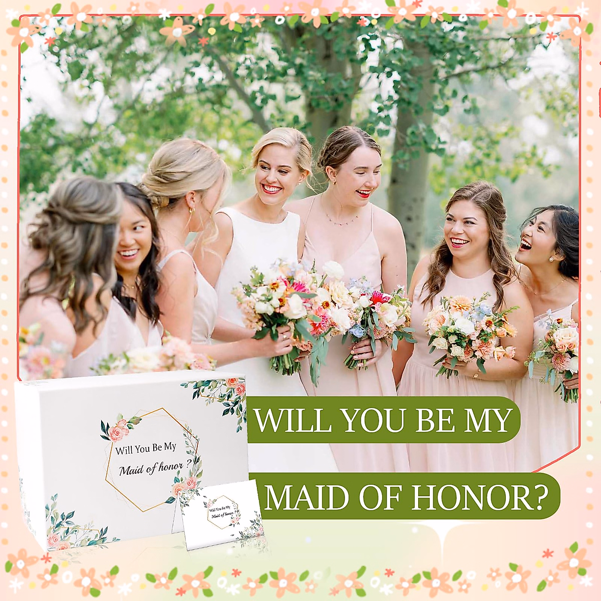 Maid of Honor Proposal Gifts Will You Be My Maid of Honor Box,Maid of Honor Box Proposal Box for Bacheloretter Day 20oz Maid of Honor Box Wine Tumbler Bridal Shower Gifts Set
