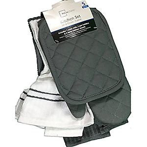 Kitchen Set 5 Piece Gray Flannel