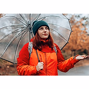 BAGAIL Golf Umbrella 68/62/58 Inch Large Oversize Double Canopy Vented Automatic Open Stick Umbrellas for Men and Women (Clear, 62in)