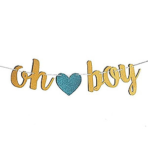 Blue, Boy Baby Shower Decoration Set, Rustic Welcome Baby Banner, 2 - Blue Metallic Curtains, Gold, Blue and White Baby Shower Decor Kit, Blue and White Balloons