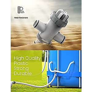 SUMMERBUDDY Split Swimming Pool Hose Plunger Valve, 2 in 1 Hose Plunger Valve Swimming Pool Part for Filter Circulation System
