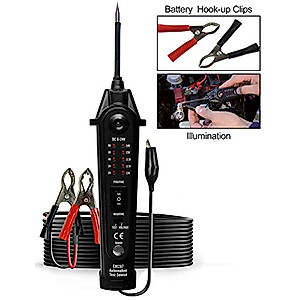 ALLOSUN Automotive Electrical Circuit Tester DC 2-24V EM287 Auto Electrical System Diagnosis Test Device, Black