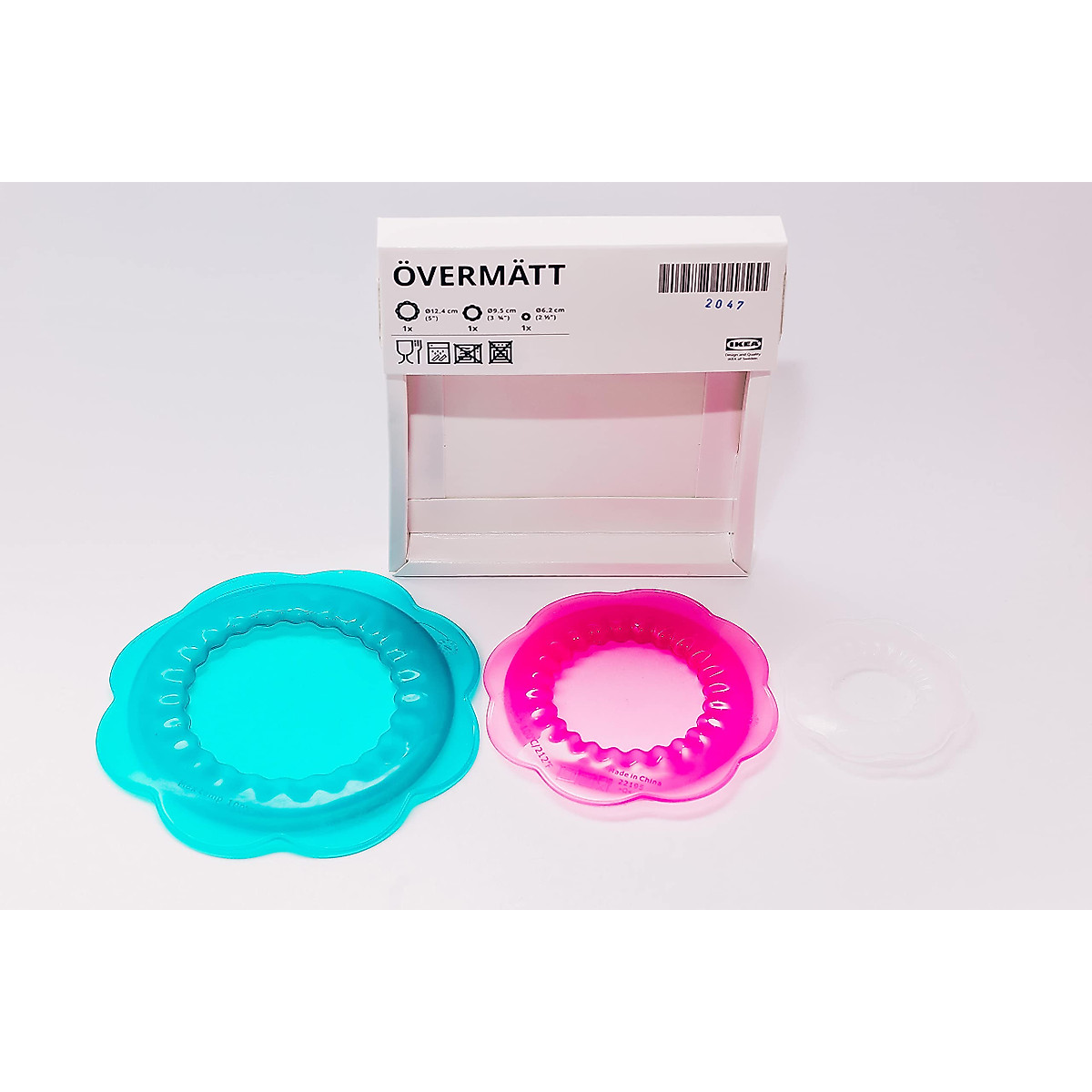Ikea OVERMATT Food Cover, Set of 3, Silicone Multicolour