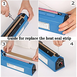 OCDLIVERER 16 Inch Impulse Sealer,mylar bag sealer heat sealer Machine,Heat Seal Closer with Replacement Set,Poly Bag Sealing Maching Heat Seal Closer with Repair kit