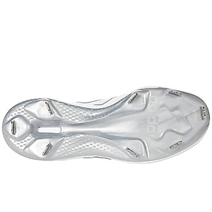 adidas Women's Purehustle 2 Baseball Shoe, White/Silver Metallic/Silver Metallic, 8