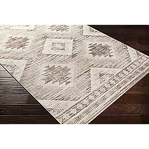 BoutiqueRugs Smoketown Traditional Area Rug - Tan, Black, White - 7'10" x 10'2"