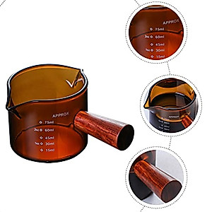 Luxshiny Clear Coffee Mug Espresso Shot Glass with Handle Shot Glass Measuring Cup Mini Milk Glass Cup with Handle for Milk Coffee Espresso Making Amber Stained Glass