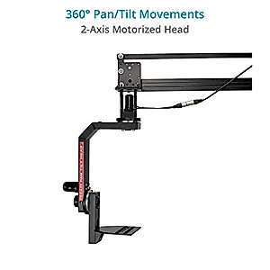 PROAIM Senior Motorized 2-Axis Pan Tilt Head w 12V Joystick Control for Camera Jib Crane. 360° Pan/tilt Move, Remote-Precise Control on Moves. Inaudible Operations, 7.5kg/16.5lb Payload + Bag (PT-SR)