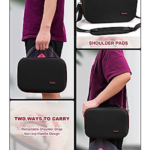 Glamgen Carrying Case for Nintendo Switch/OLED,Large Protective Travel Hardshell Storage Bag with 16 Game Cartridges for Switch Console, Pro Controller, Accessories Switch Dock,Black