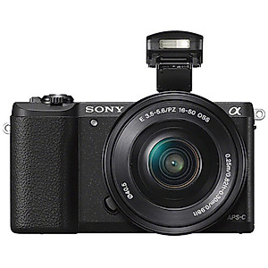 Sony Alpha a5100 Mirrorless Digital Camera with 16-50mm Lens (Black) + Sony FE PZ 16-35mm Lens + Filter Kit + Wide Angle Lens + Bag + 64GB Card + NPF-W50 Battery + More (Renewed)