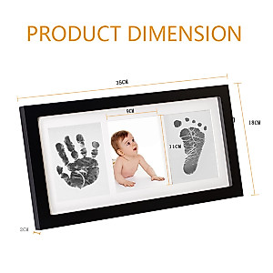 Baby Ink Hand and Footprint Kit, Newborn Handprint Photo Frame Kit with 2 Clean-Touch Ink Pad, Gender-Neutral Baby Keepsake, Baby Foot and Hand Mold Kit, Baby Nursery Décor for New and Expecting