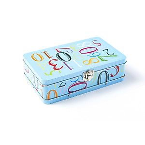 DAHO Aesthetic Metal Pencil Case with Hinge Storage Box for School, Office, Home, Tools, Pencil, Pens, Stationery, Accessories, Arts & Crafts (Numbers)