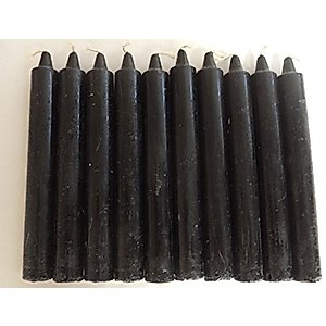 Set of 10 X 6" Taper Spell Candles: Black