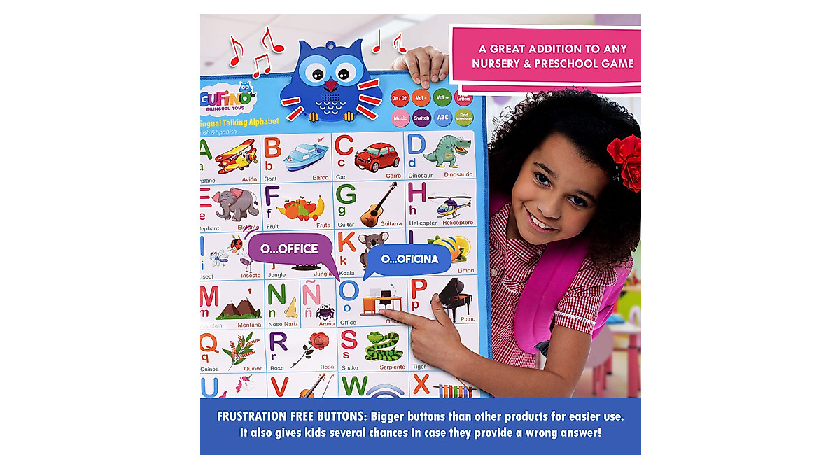 Bilingual Alphabet Learning Toys for Kids 2-4 Years