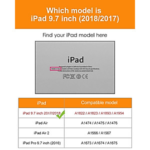 DTTO for iPad 9.7 Case 2018 iPad 6th Generation Case / 2017 iPad 5th Generation Case, Slim Fit Lightweight Smart Cover with Soft TPU Back Case for iPad 9.7 2018/2017 [Auto Sleep/Wake] - Sky Blue