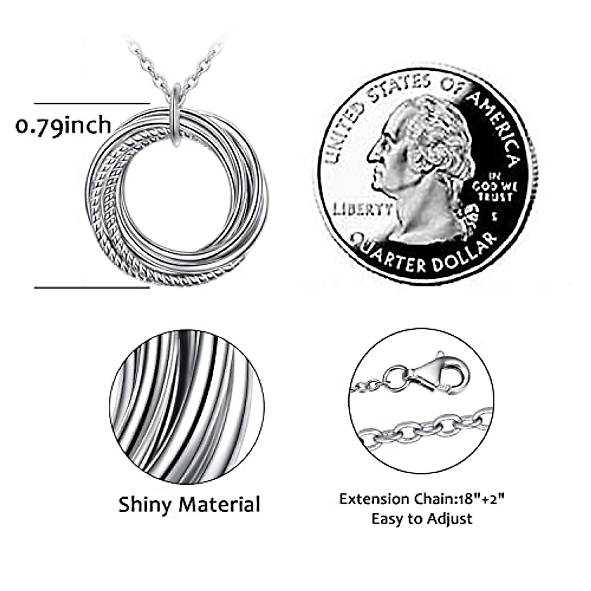 YinShan 60th Birthday Gifts for Women, Sterling Silver 6 Decade Jewelry Gifts Ideas, 60th Birthday Necklace Gifts for Her